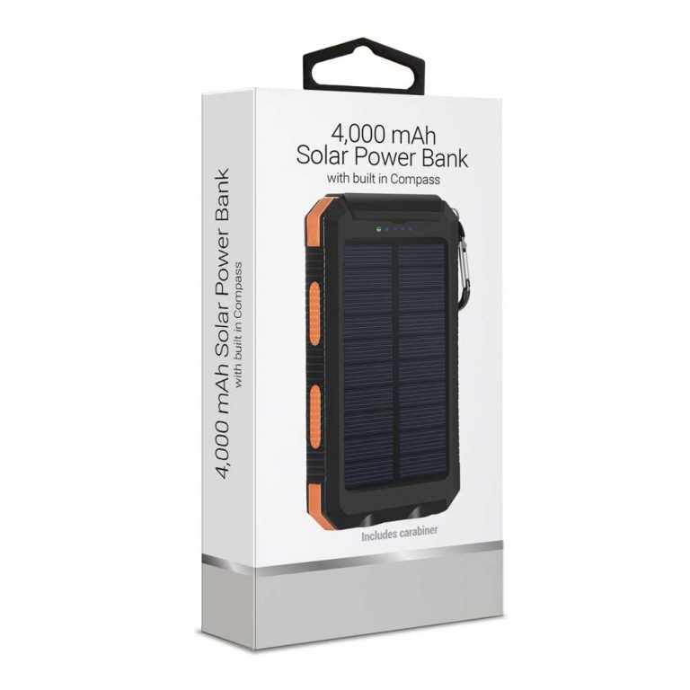 4,000 mAh Solar Power Bank | CJ GLOBAL Inc